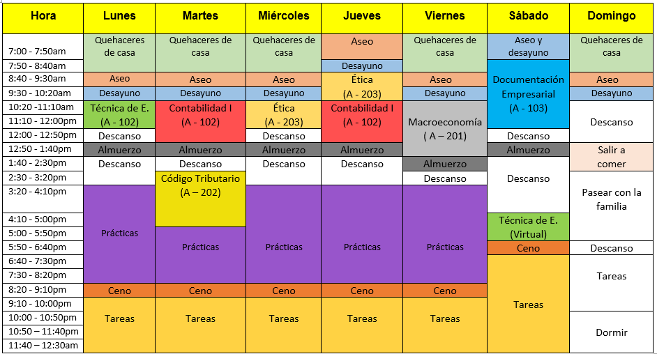 ESTRATEGIA Y TECNICA DE ESTUDIO: PLANIFICAR HORARIO DE ESTUDIO