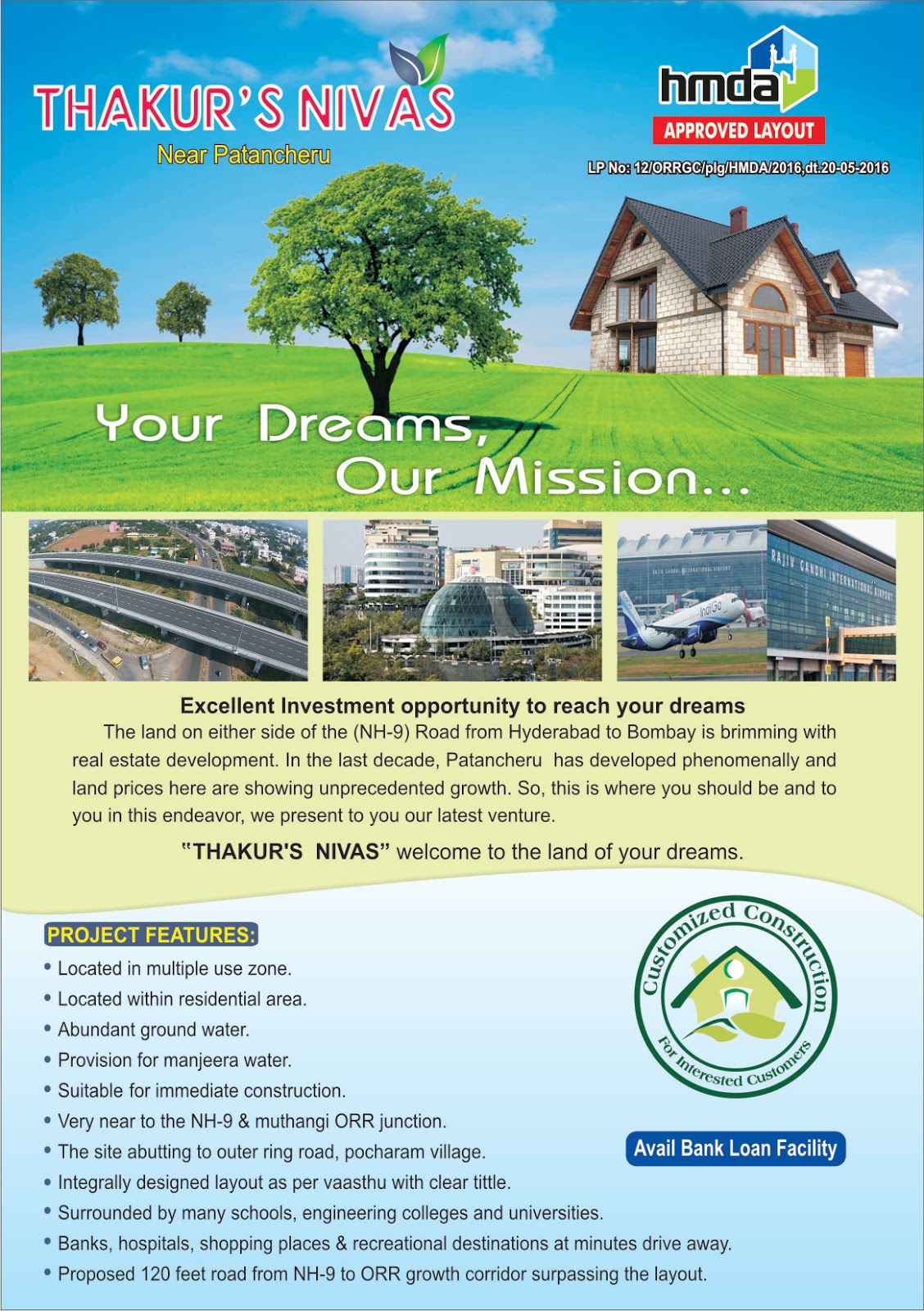 HMDA PLOTS IN OUTER RING ROAD GROWTH CORRIDOR: THAKUR'S NIVAS HMDA OPEN ...