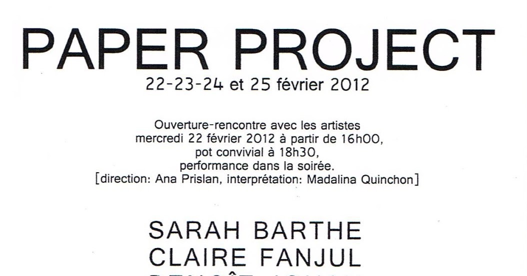 sarah barthe: Paper Project - Centre d'Art de Wazemmes - Lille, 2012