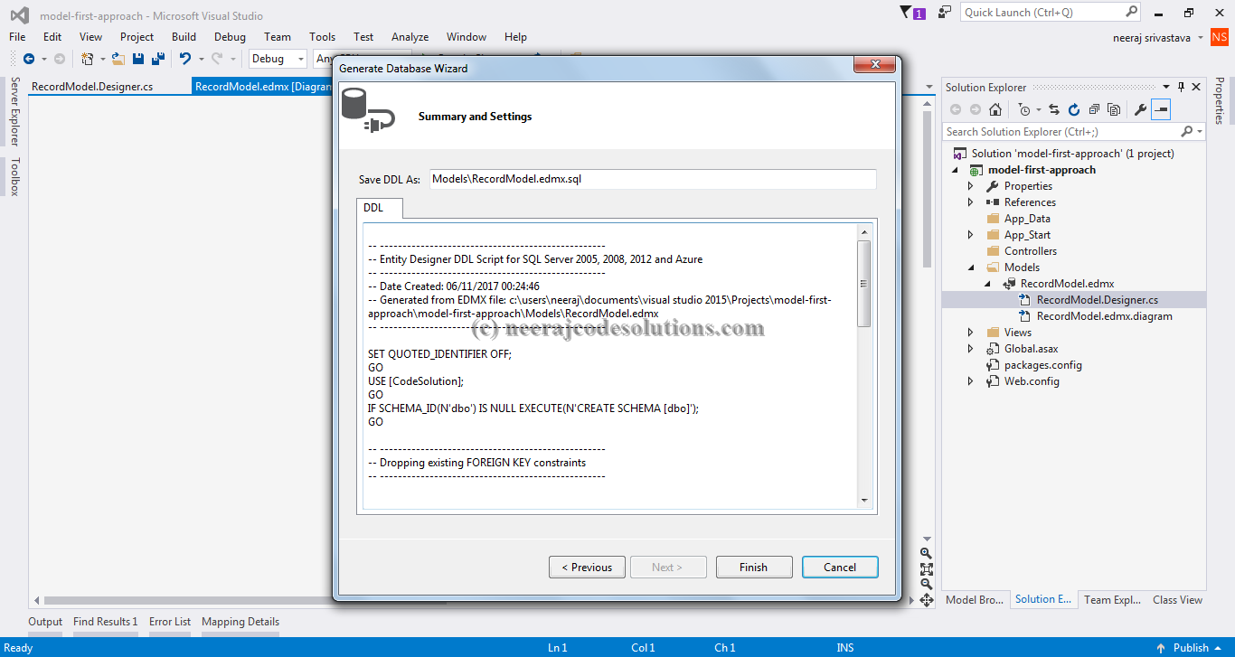Entity Framework Model First Approach in MVC - Neeraj Code Solutions ...