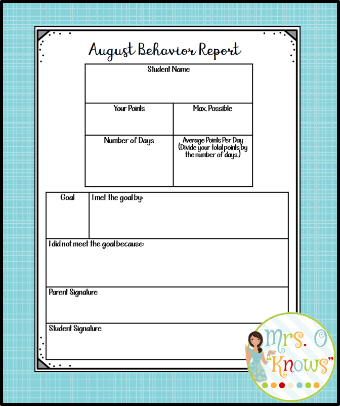Accountable Behavior for Upper Elementary Classrooms - Mrs. O Knows