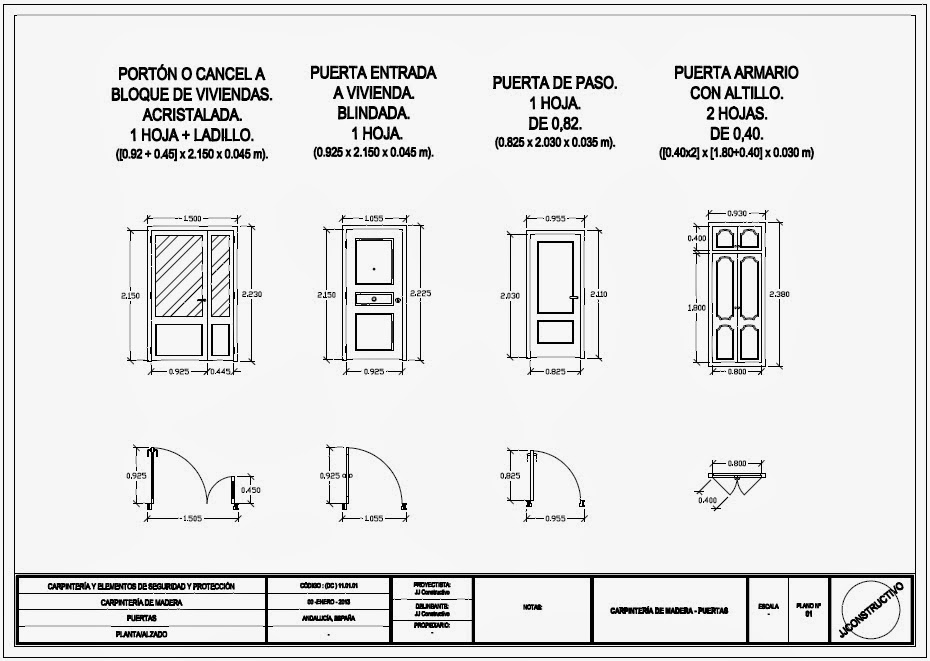 JjCONSTRUCTIVO: DETALLES-CARPINTERÍA DE MADERA - PUERTAS