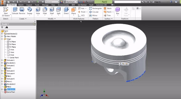 วิธีการเขียน3D หัวลูกสูบของเครื่องยนต์ V12 engine ด้วยโปรแกรม Autodesk ...