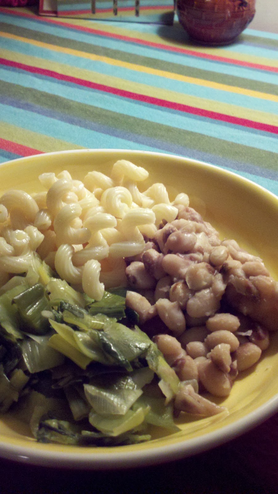 Cranky Gerd: Recipe: Pasta Fagioli with Leeks (Deconstructed)