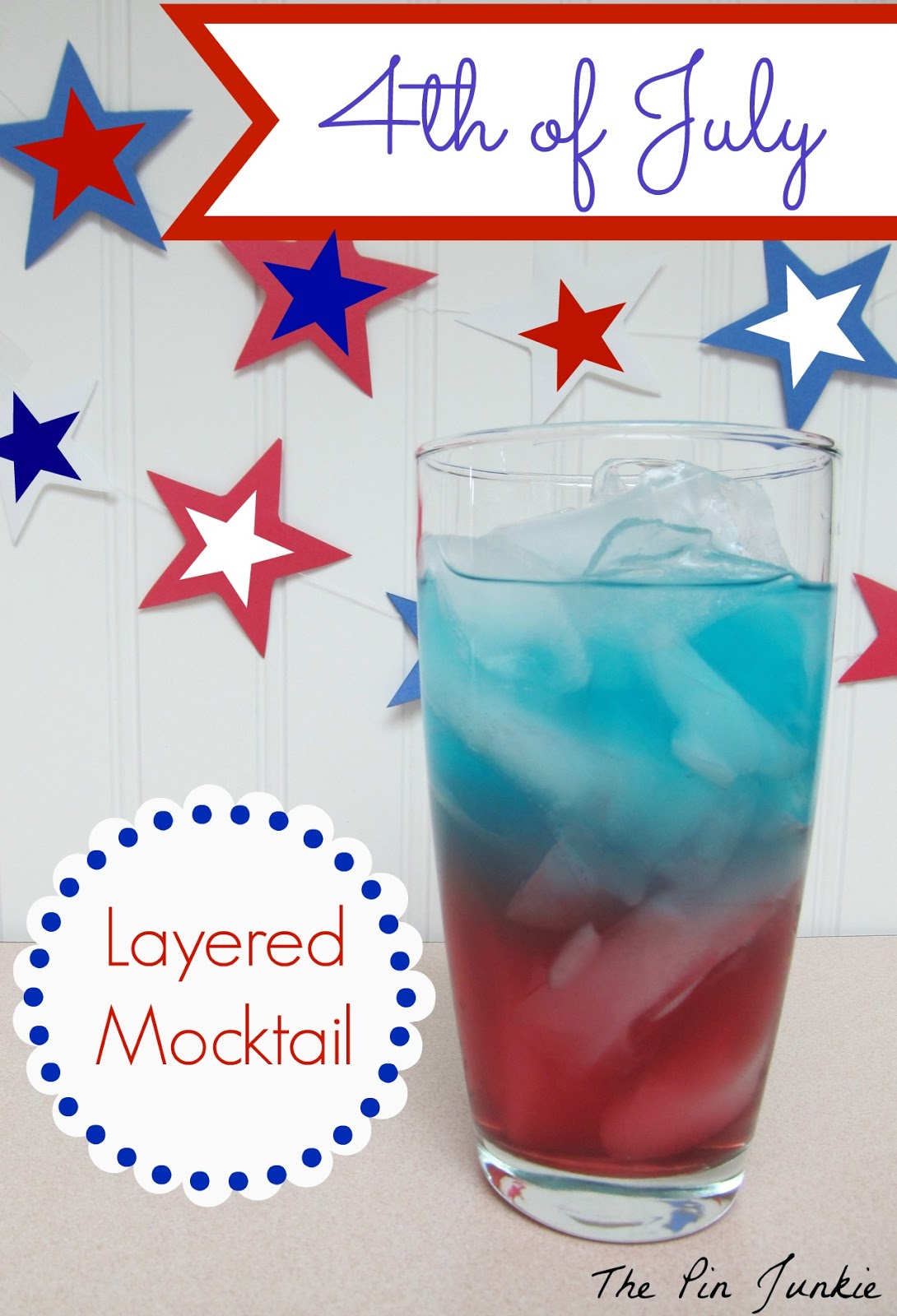 4th of July Layered Red White & Blue Mocktail