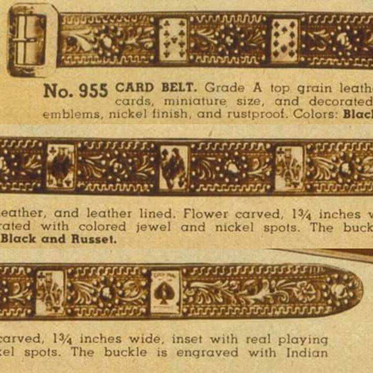 ACE WESTERN BELTS: Two different CARD BELTS