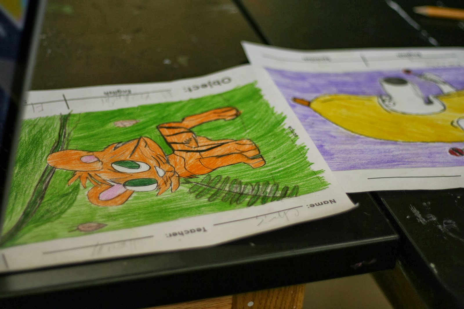 Grauer Art: Loteria Colored Pencil Drawing, 7th Grade Art