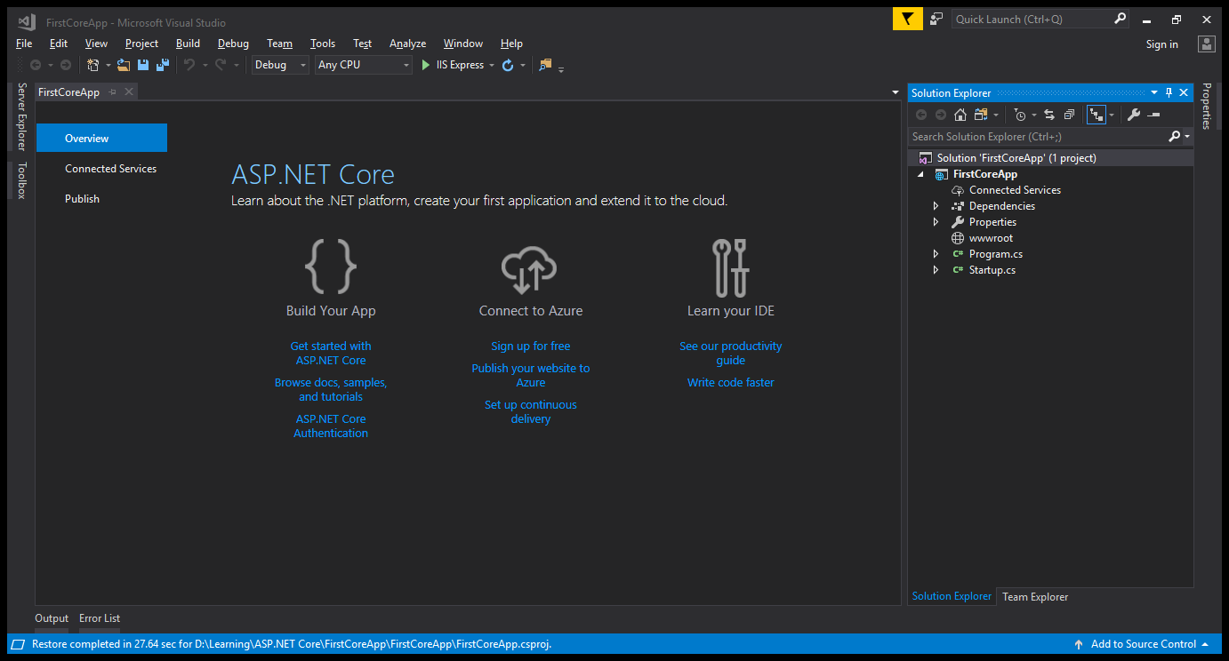 Lets Be Developer Create First Asp Core Application Findsource