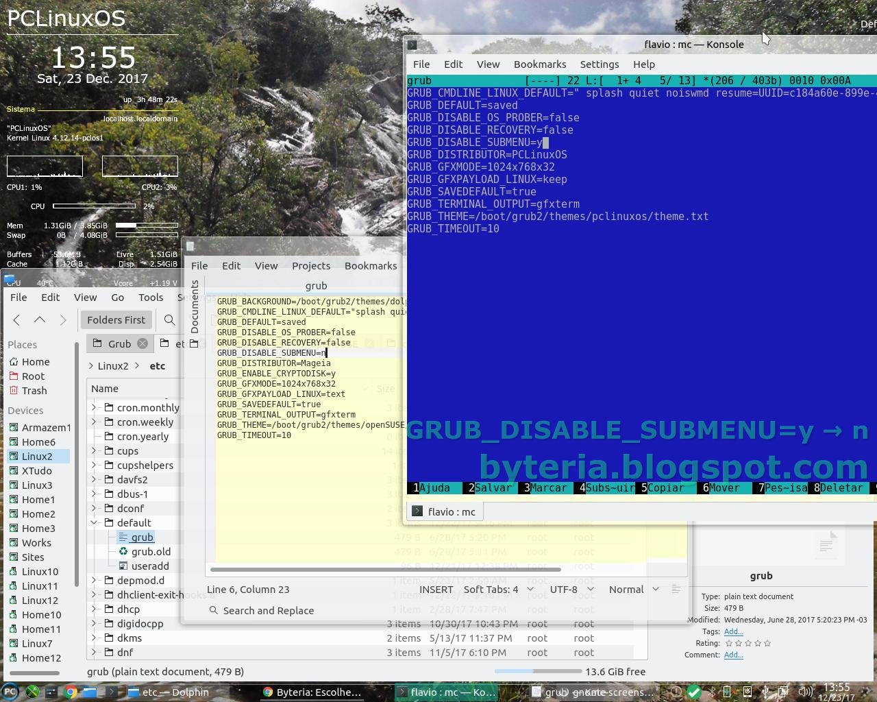 Byteria: PCLinuxOS - Live, install, config