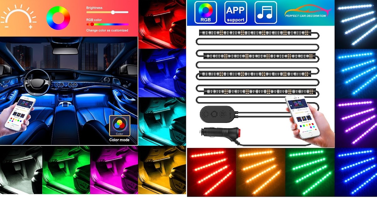 4 Strips of 72 LED Car Light Kit With App Control $9.99 + Free Shipping ...