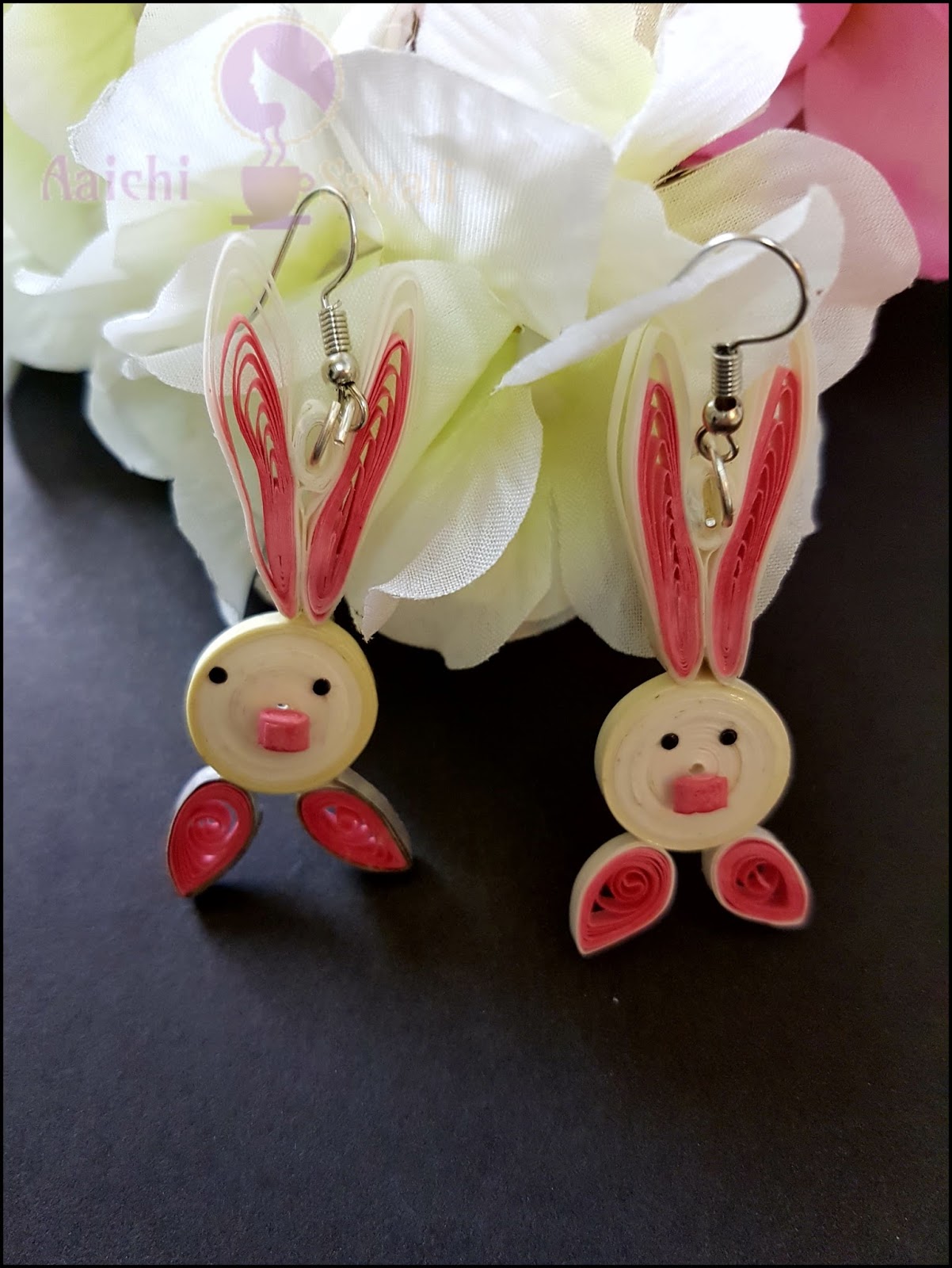 Easter Bunny Quilling earring - Aaichi Savali