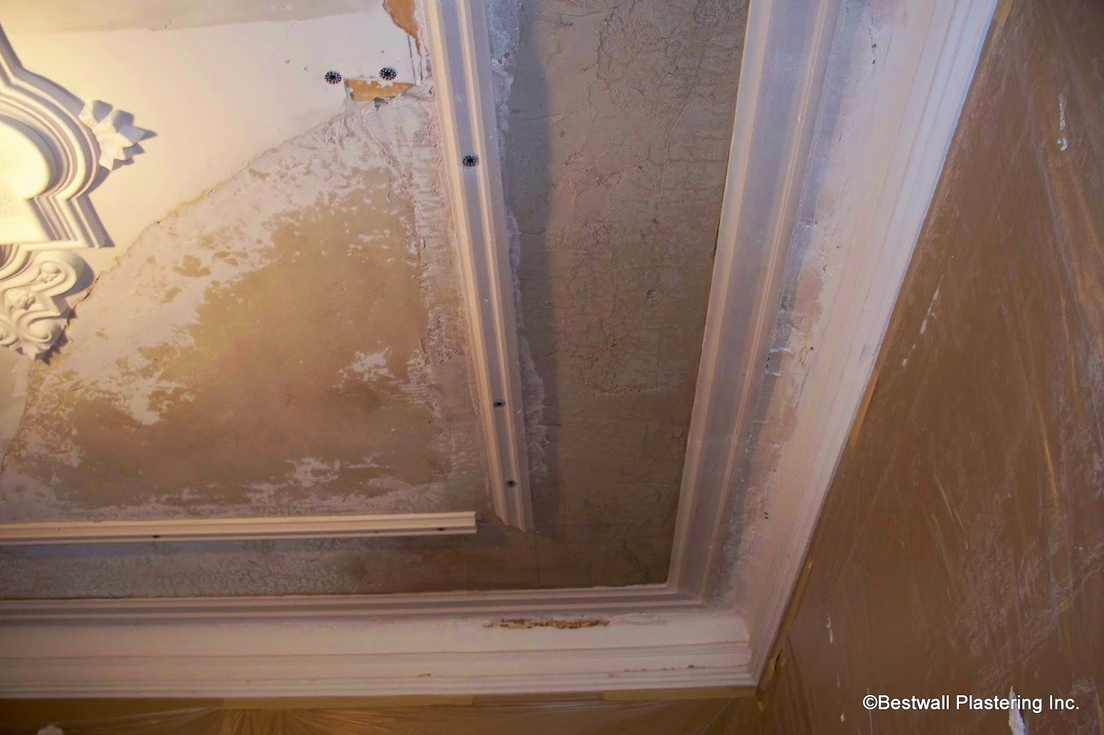 What you need to know about plastering: Damaged Plaster ceiling with ...