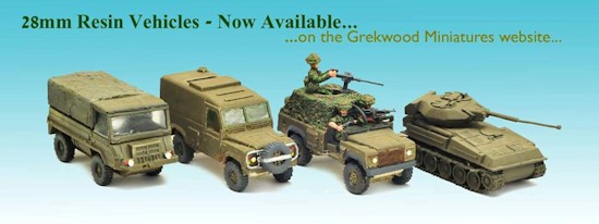 Wargame News and Terrain: Grekwood Miniatures: Line of 28mm Modern vehicles