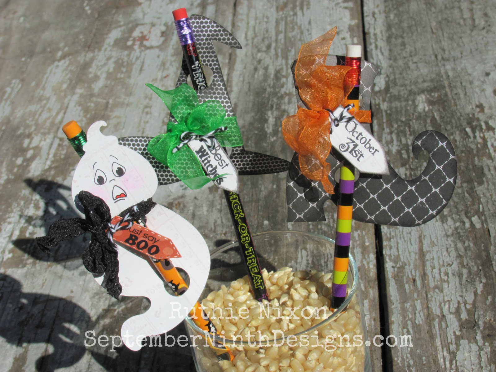 September Ninth Designs: Halloween Pencil Toppers