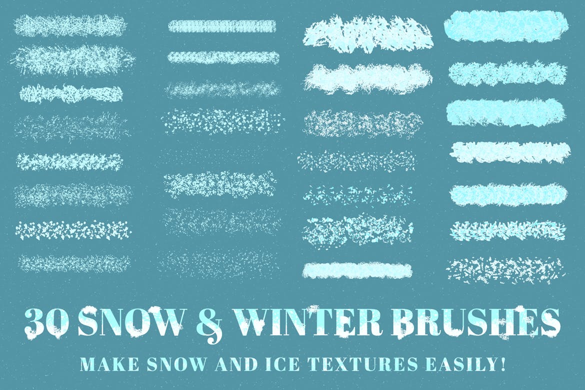 30 Snow and Winter Brushes for Adobe Illustrator