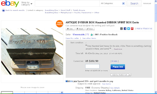 National Paranormal Association: Haunted Antique Dibbuk Box up for ...