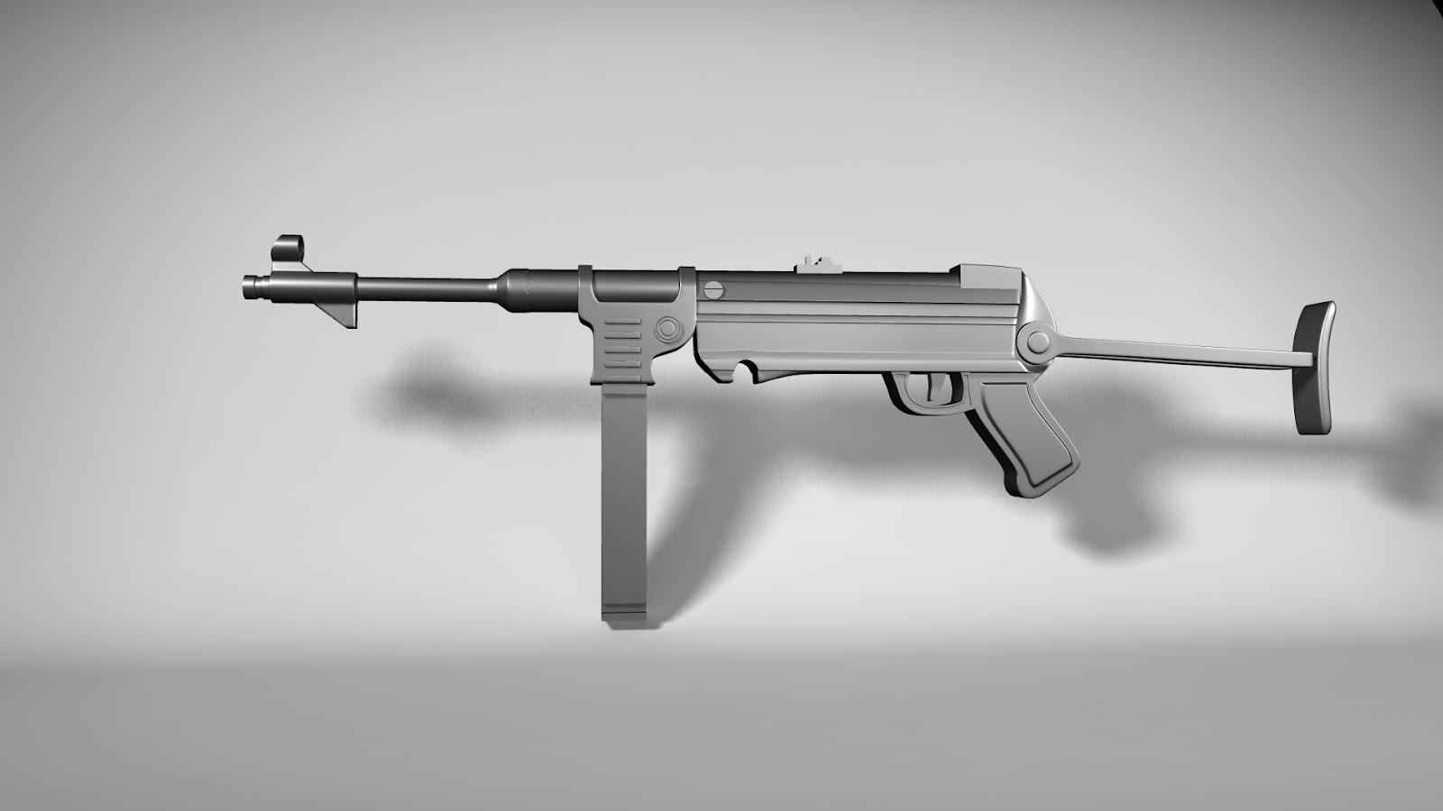 3d modeling: Weapon MP40
