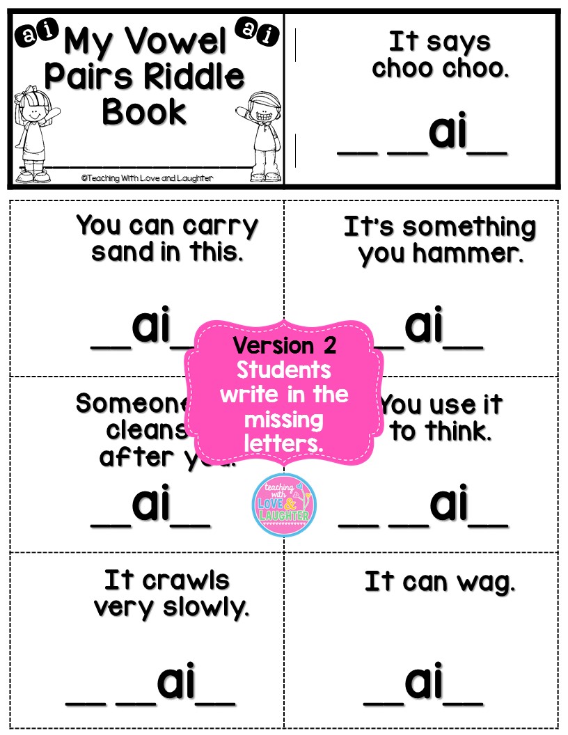 Teaching With Love and Laughter: Flip Books for Vowel Pairs