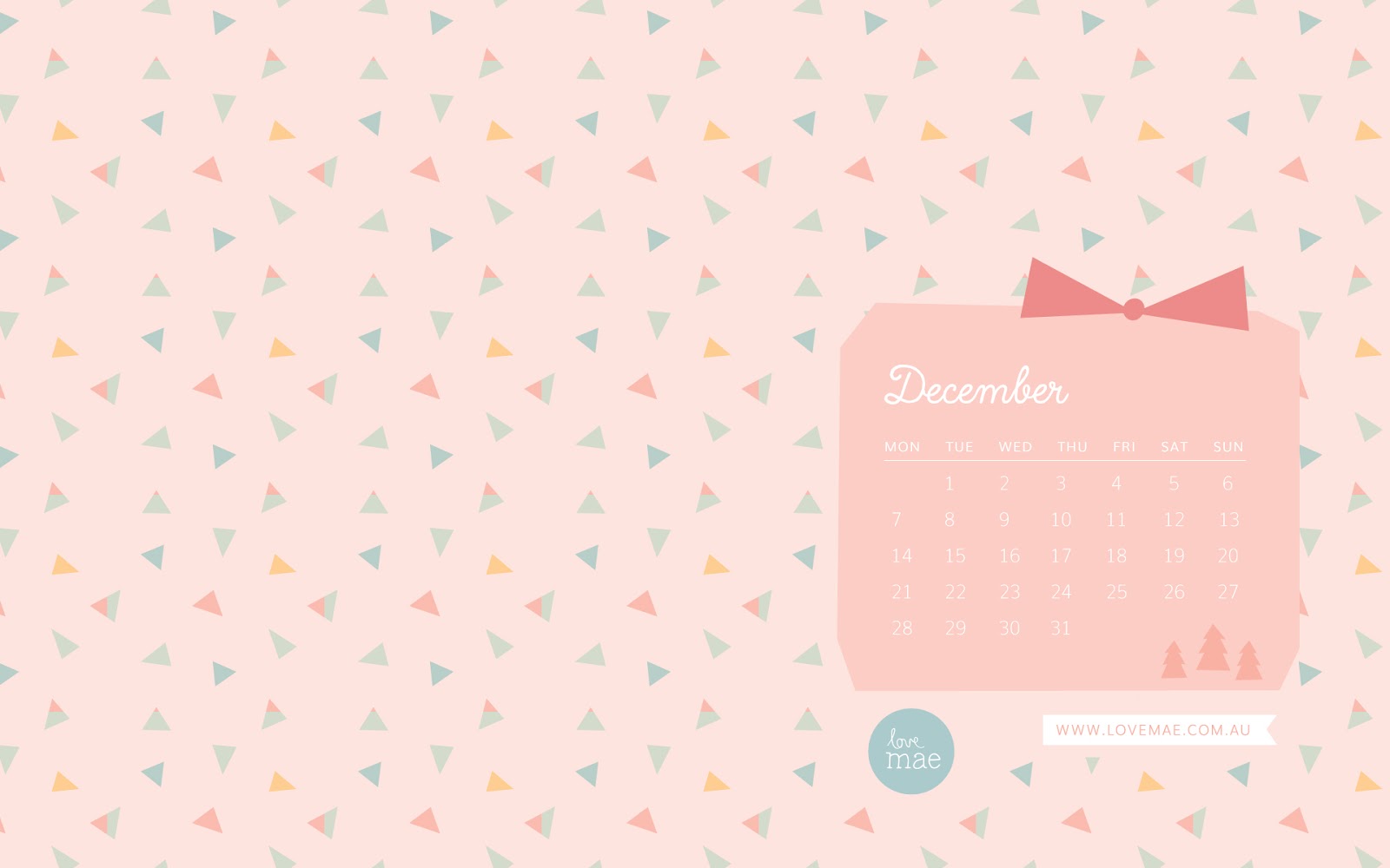 New Desktop Calendar for December | Love Mae Blog