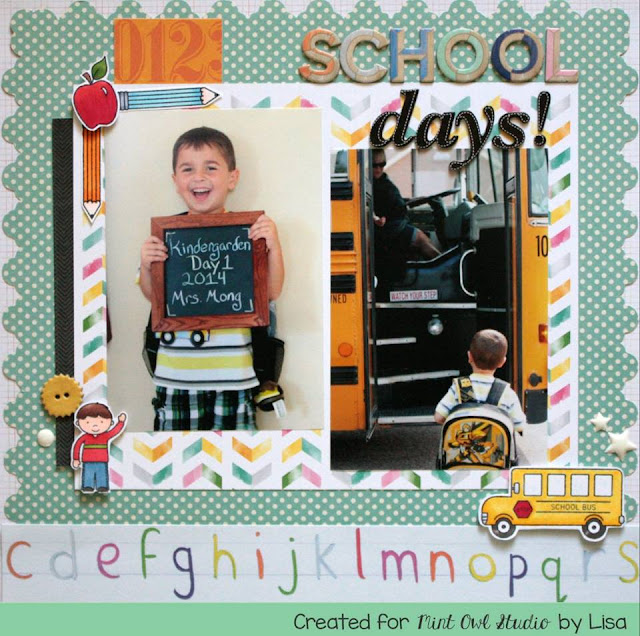 Mint Owl Studio: School Scrapbook Layout