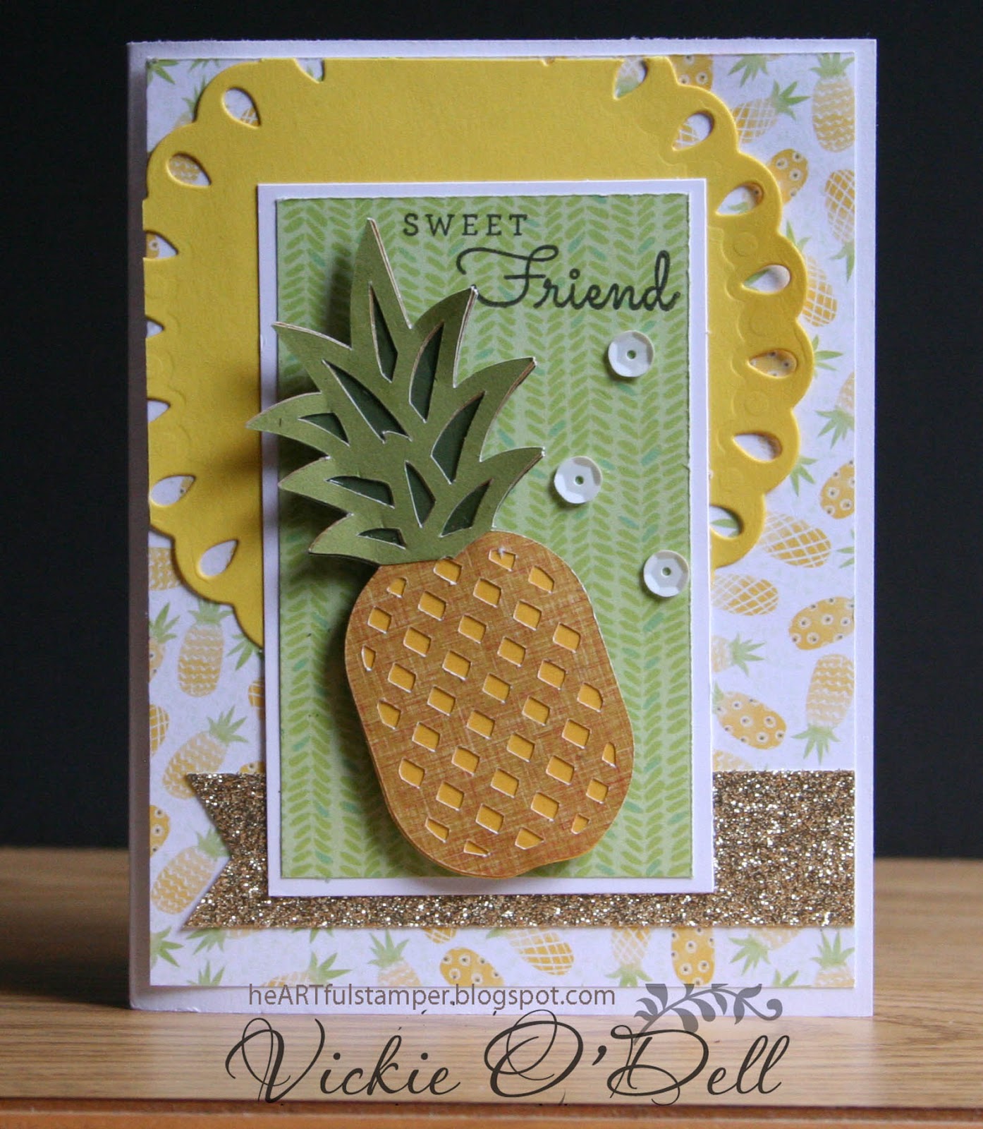 HeARTful Stamper: Mojo Monday 454 Pineapple Card for a Sweet Friend