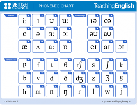 CPI Tino Grandío Bilingual Sections: Phonemic chart for English
