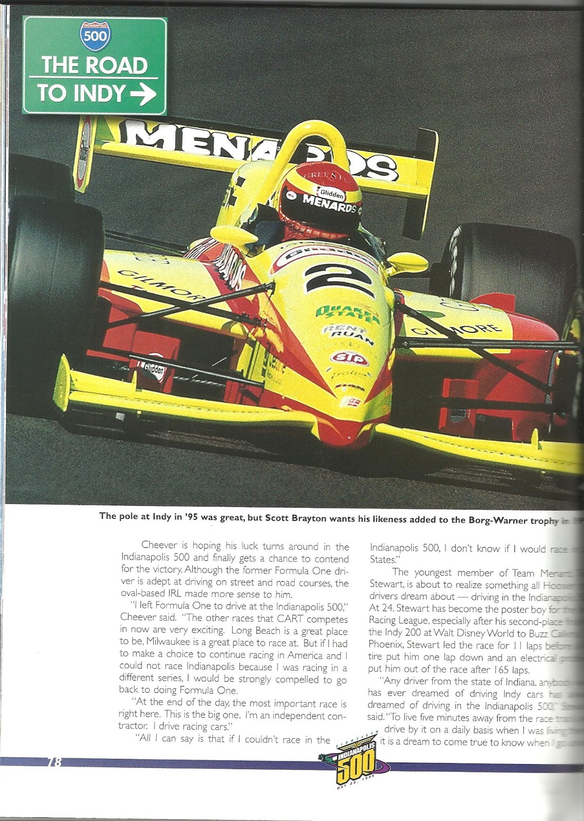 3-2-1 Indycar: 1996 Indianapolis 500 program