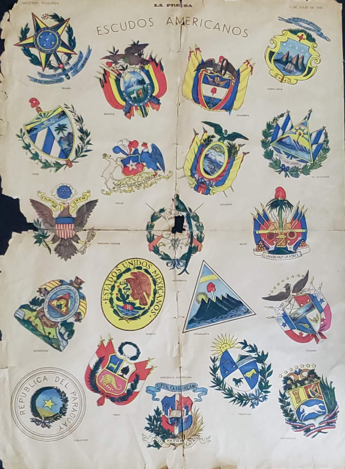 Heráldica en la Argentina: "Escudos americanos"