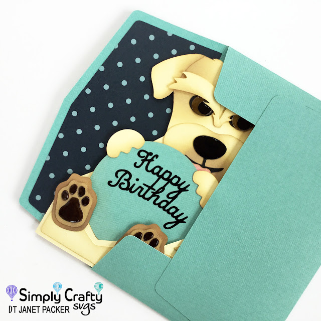 Crafting Quine: Dog Hybrid Birthday Card using the FREE Envelope file