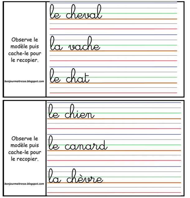 Bonjour Maitresse !: Cache et copie