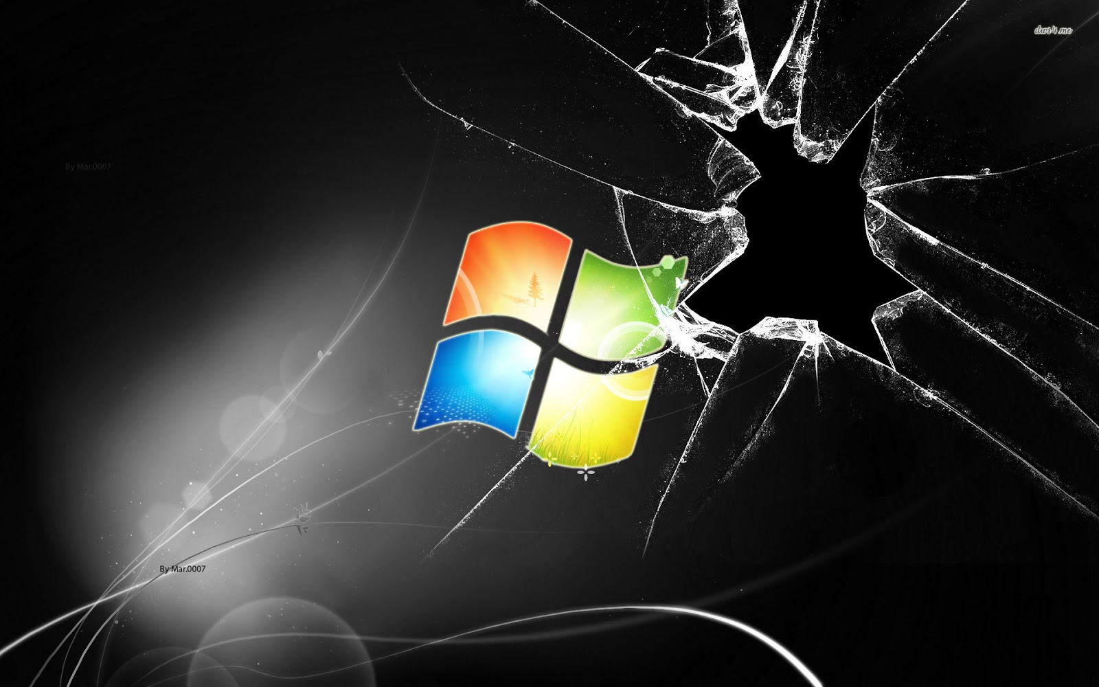 Windows Logo Broken Glass a3 HD Wallpaper