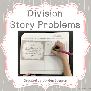 Division Story Problems - Team J's Classroom Fun