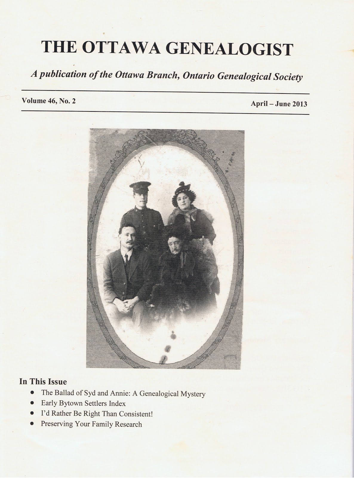 Genealogy Canada: The Ottawa Genealogist