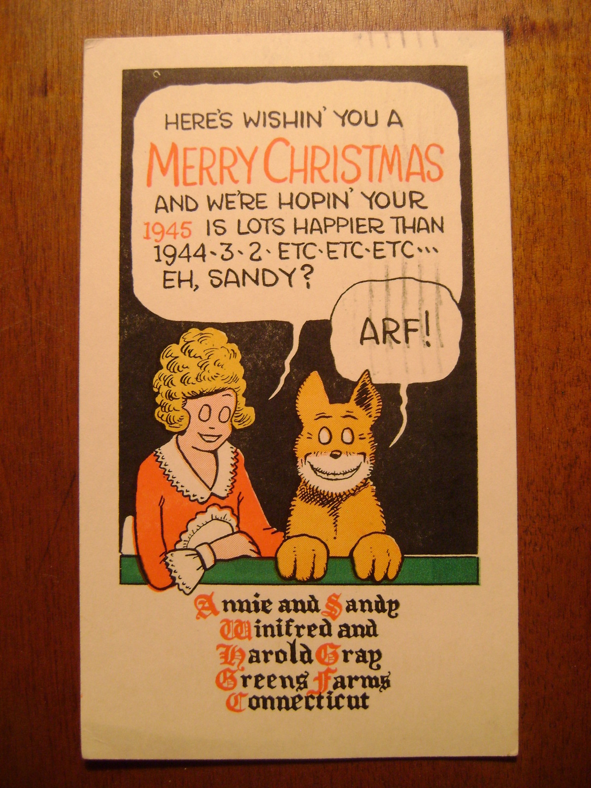 Vintage Christmas cards: Little Orphan Annie