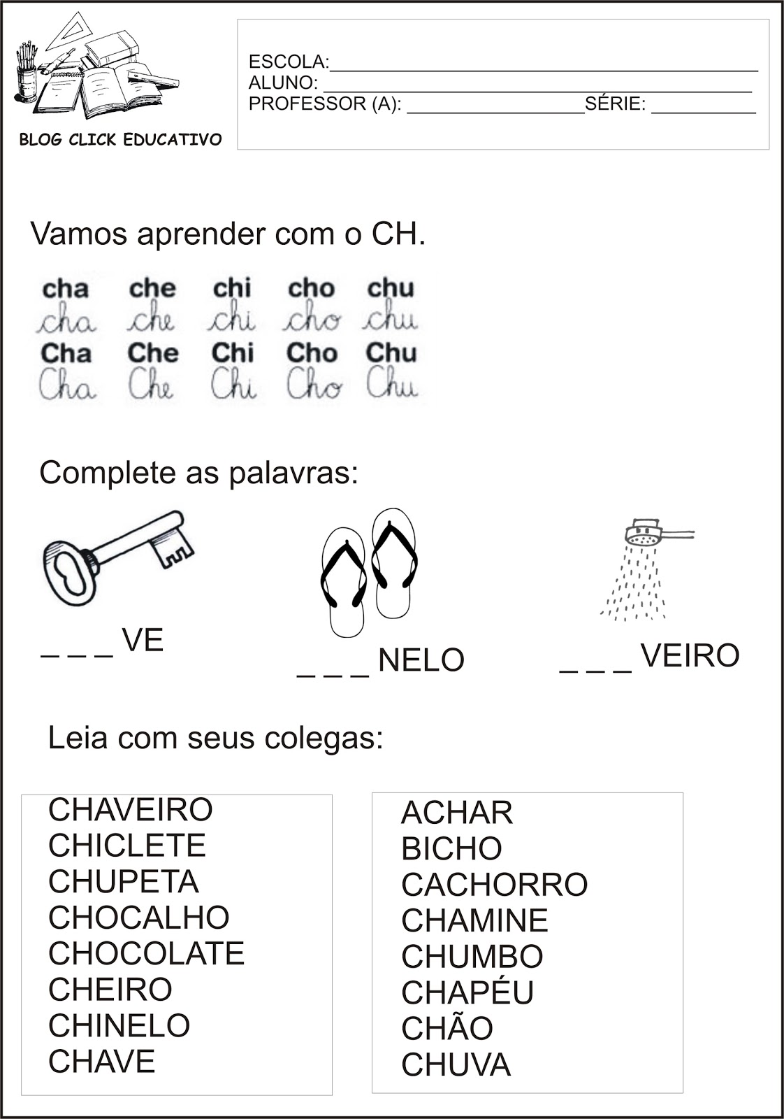 Texto Com Cha Che Chi Cho Chu - LIBRAIN