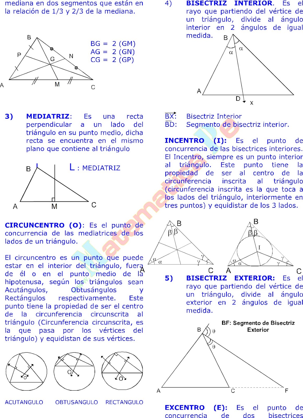 LOS TRIÁNGULOS Y SUS PROPIEDADES EJERCICIOS RESUELTOS DE GEOMETRÍA ...