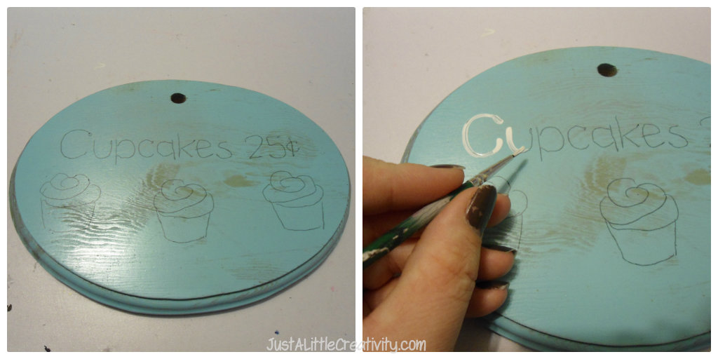 How to Paint an Old Fashioned Cupcake Sign {Tutorial}