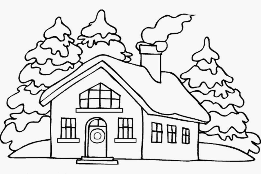 59 gambar mewarnai rumah untuk anak PAUD, TK dan SD | gambar mewarnai rumah