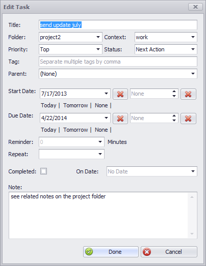 DesktopTodo: Features