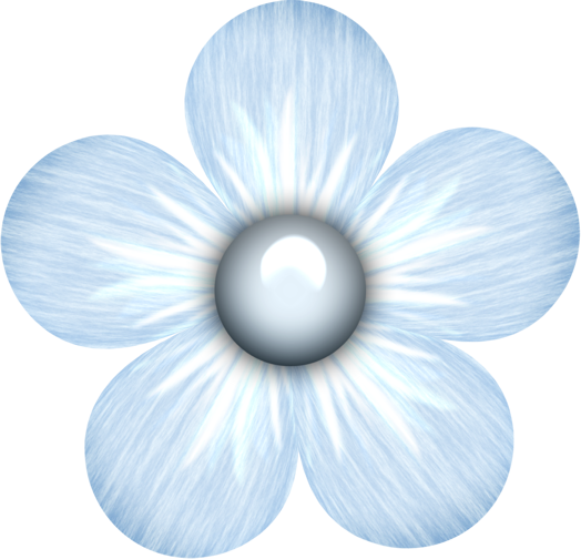 Flores en tonos celestes - png | Arte digital