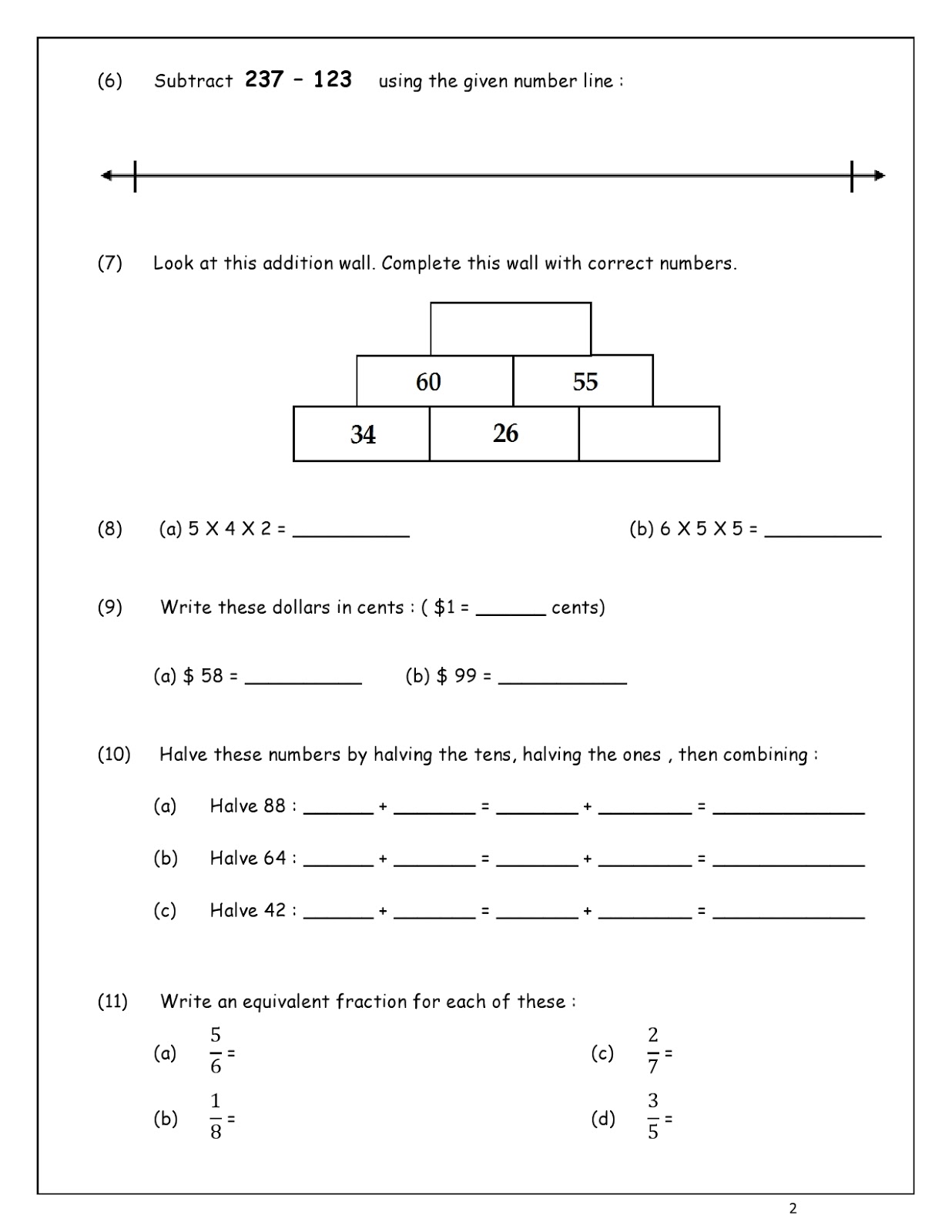 Birla World School Oman: Homework for Grade 4 as on 30/11/2017