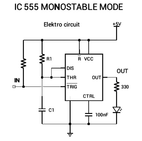 ic 555 monostable mode skema