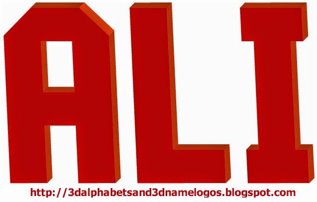 3D Name Logos: Ali 3D Name Logo