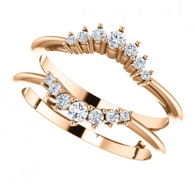 Ring Guard, Wraps, & Enhancers: 14K Rose Gold 1/4 CTW Diamond Ring Guard