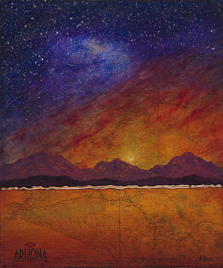 Daily Painters Abstract Gallery: Contemporary Map Art "ARIZONA MAP ...