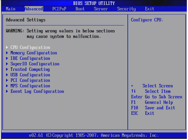 Cmos Setup Utility