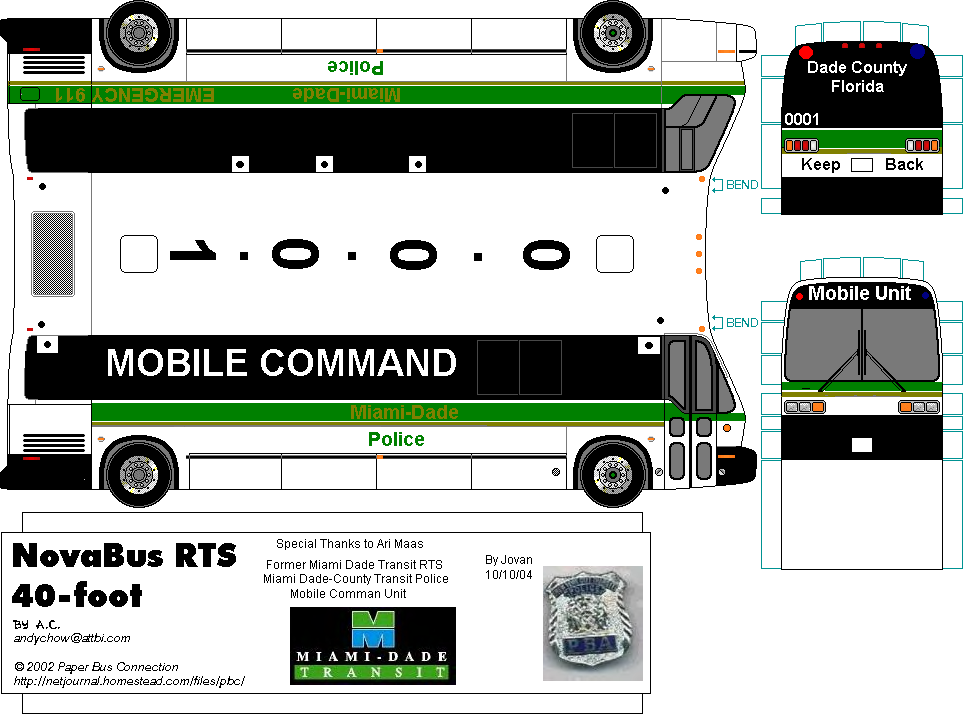 SP. Papel Modelismo: PaperBus NovaBus RTS 40-foot - Miami-Dade County ...