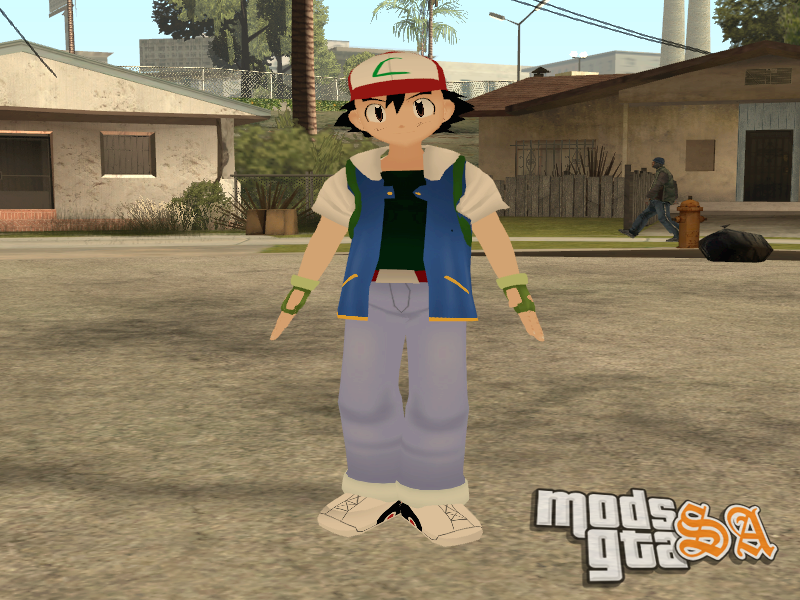 Mods GTA San Andreas: Skin Ash Ketchum do Pokémon