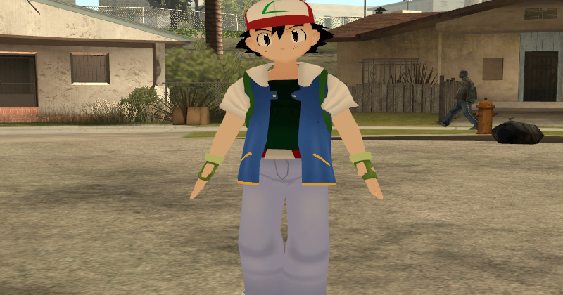 Mods GTA San Andreas: Skin Ash Ketchum do Pokémon