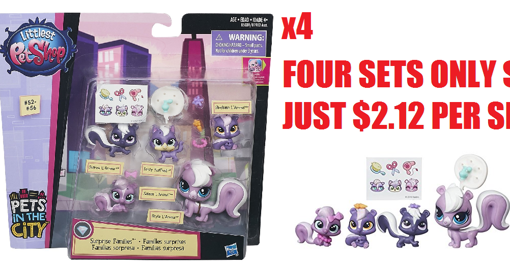FOUR SETS of Littlest Pet Shop Surprise Families Mini Pet Packs $8.43 ...